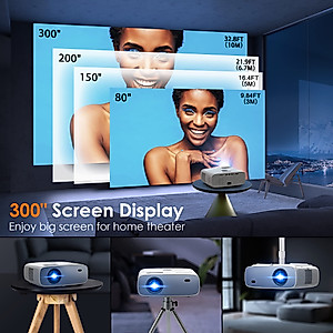 HD 1080P Outdoor Projector, 300ANSI Portable Home Projector, XOPPOX Portable Mini Projector Native 1080P Movie Projector Compatible with HDMI, USB, Laptop, iOS & Android Smartphones