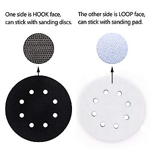 5 Pack 5 Inch 8 Holes Soft Density Interface Pads Hook and Loop 5" Sponge Cushion Buffer Backing Pad (Set of 5)