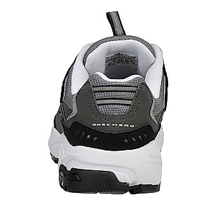 Skechers Sport Men's Stamina Nuovo Cutback Lace-Up Sneaker,Charcoal/Black,11.5 M US