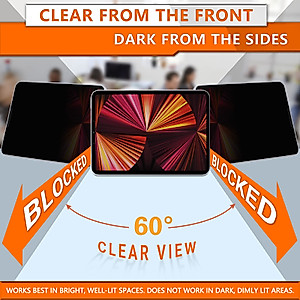 ZOEGAA NEW Privacy Screen Protector Compatible with iPad Pro 12.9 (2021 & 2020 & 2018), Anti-Spy,Anti-Scratch Compatible with iPad Pro 12.9 Privacy Screen Protector