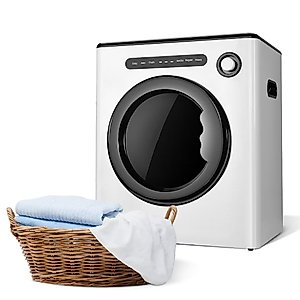 TYMYP Compact Laundry Dryer, 11lbs Front Load Stainless Steel, Clothes Dryers with Exhaust Pipe, 950W, ABS Control Panel, for Apartments, Home, Dorm