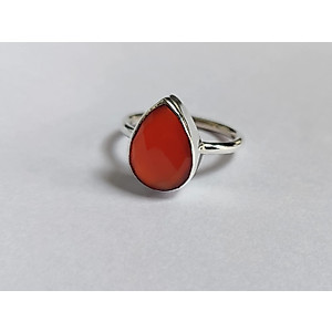 Handmade Jewelry, Carnelian Ring, Ring for Women, 925 Solid Sterling Silver Ring, Boho Ring, Statement Ring, Carnelian Gemstone, Women Ring, Gift for Her (925 Solid Silver, 8.50)
