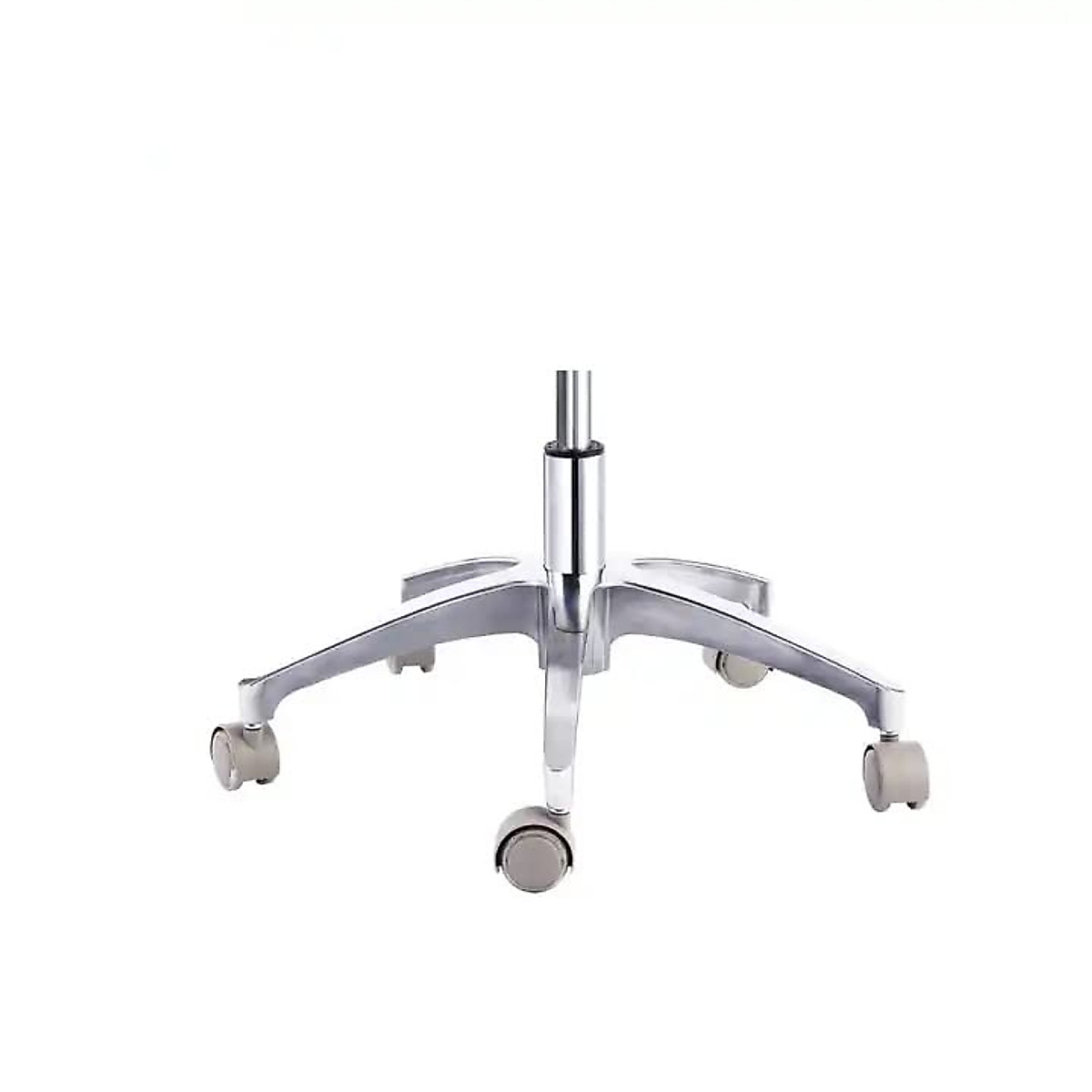 DenFactory Adjustable Height, Backrest & Armrest Dental Stool,360 Degree Rotation Dental Stool Assistant Stool Dental Assistant Chair PU Leather (Blue)