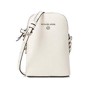 Michael Kors Jet Set Charm Small North/South Chain Phone Crossbody Optic White One Size