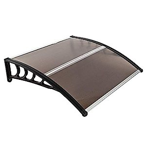 VERYKE Window Awning Door Canopy ,40'' x 40'' Door Awning with Overhead Door Cover Front Door Outdoor Patio Canopy Sun Shetter,UV,Rain Snow Protection Hollow Sheet