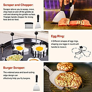 BQYPOWER Griddle Accessories Kit, 30PCS Flat Top Grill Accessories Set for Blackstone and Camp Chef Griddle, Professional Grilling Accessories BBQ Grill Tools Set, Barbecue Utensil Gifts