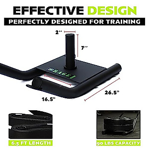 Rage Fitness R2 Weight Training Pull Sled with Harness. 90 LBS Capacity & 6.5 Feet Strap. Power Speed Sled Ideal for Endurance and Weight Training. Compatible with Bumper Plates(Black)
