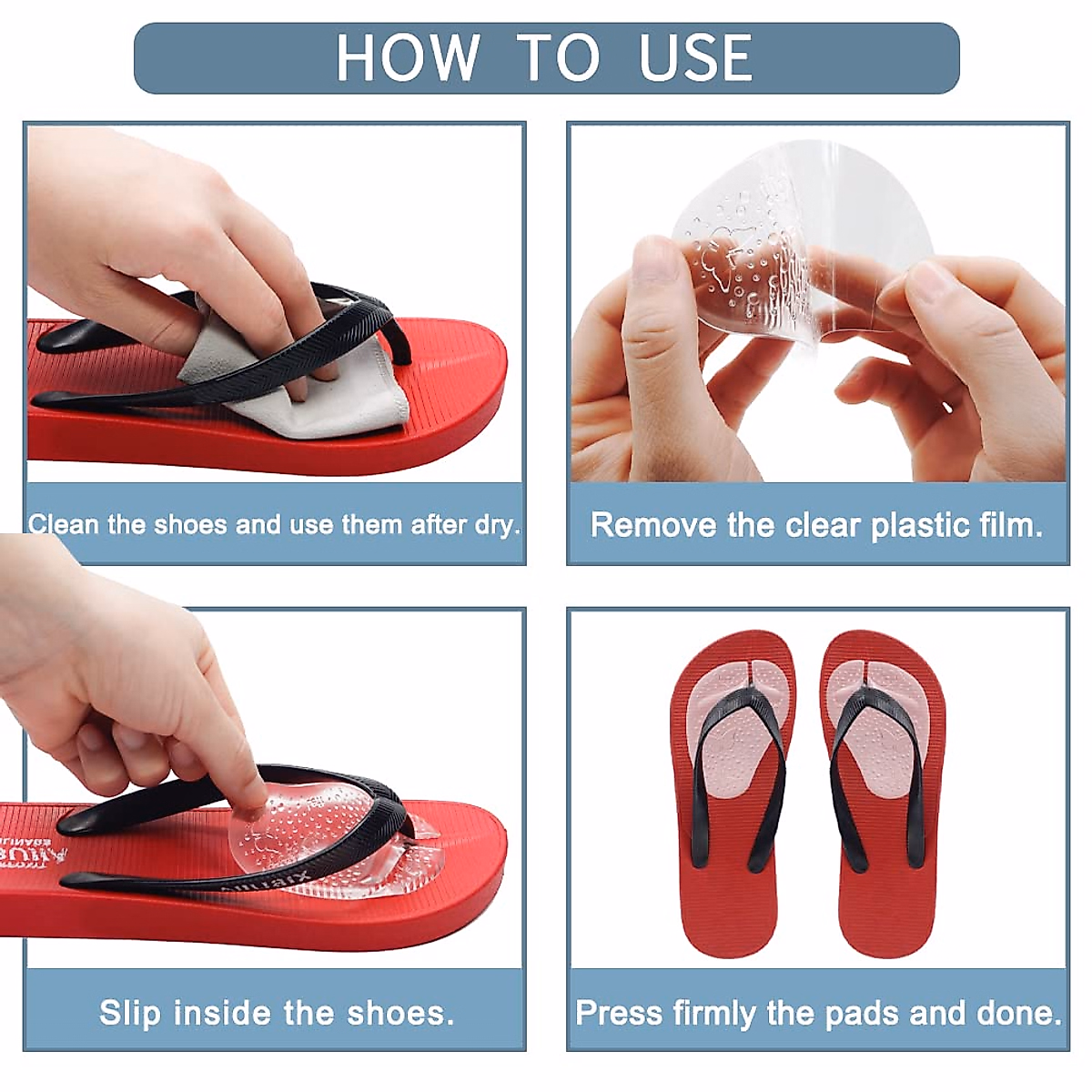 Urwalk Gel Metatarsal Pads for Thong Sandals Flip-Flops, 3 Pairs Self-Adhesive Forefoot Pads, Anti-Slip Ball of Foot Cushion Insoles for Women and Men, All Day Pain Relief ( Transparent)