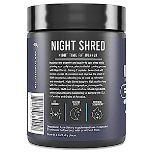 InnoSupps Night Shred | Night Time Fat Burner and Natural Sleep Support | Ashwaganda, 5-HTP, CLA, Melatonin | Appetite Suppressant | Weight Loss Support (60 Vegetarian Capsules)
