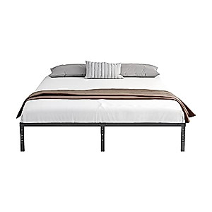 NEW JETO Metal Bed Frame-Simple and Atmospheric Metal Platform Bed Frame, Storage Space Under The Bed Heavy Duty Frame Bed, Durable King Size Bed Frame, Suitable for Bedroom, King