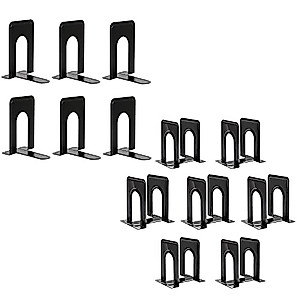 HappyHapi Bookends, Book Ends, Metal Bookends for Shelves, Non-Skid Book End Supports, Heavy Duty Book Holders for Office Kitchen Home Library, 5.7X 4.9 X 6.5 in