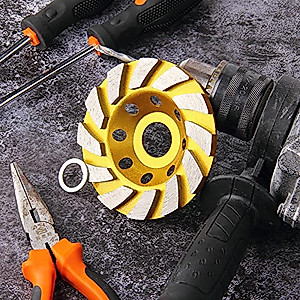 HRLORKC 4 Inch Concrete Turbo Diamond Grinding Cup Wheel 12 Segs Heavy Duty Angle Grinder Wheels for Angle Grinder