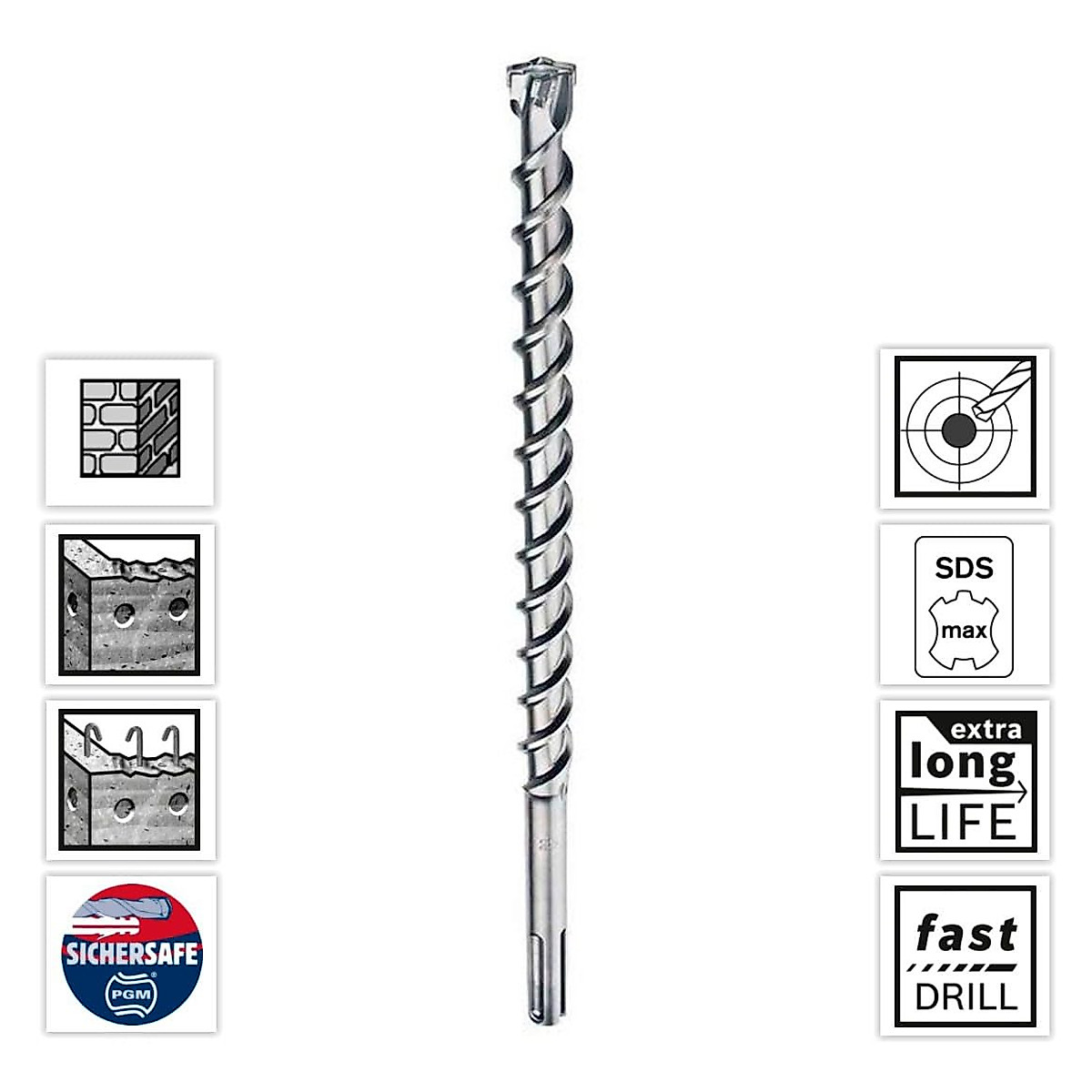 Bosch Professional 2608578627 Hammer Drill SDS max-8X for Hammer Drills Diameter 20 mm Working Length 400 mm