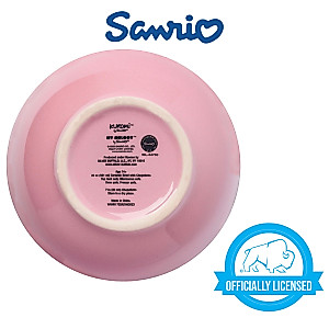 Silver Buffalo Sanrio Hello Kitty and Friends My Melody and Kuromi Pastel Flowers Ceramic Ramen Noodle Rice Bowl with Chopsticks, Microwave Safe, 20 Ounces