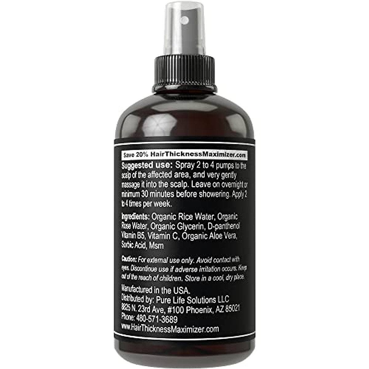 Rice Water For Hair Growth Spray. Vegan Hair Thickening Moisturizing, Hydrating Volumizer Sprays For Men, Women - Vitamin B, C, Aloe Vera. Leave In Fermented Mist For Dry, Frizzy, Weak Hair. Unscented