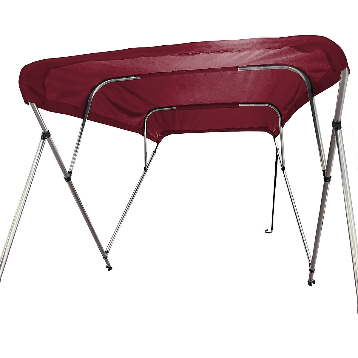 SavvyCraft 4 Bow Bimini Top Boat Cover Burgundy 4 Bow 96" L 54" H 97"- 103" W W/Boot & Rear Poles