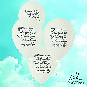 Good Karma Studio | 30 Biodegradable Balloons | Memorial Balloons Pack | White Celebration of Life Balloons