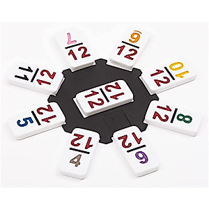 Regal Games - Double 12 Dominoes - Colored Numbers Set - Mexican Train Game Set with Hub, 91 Numbered Domino Tiles, 4 Trains, and Collector's Tin - Ideal for 2-4 Players Ages 8 for Kids and Adults