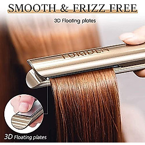 FURIDEN Hair Straightener and Curler 2 in 1, Flat Iron Curling Iron in One, Flat Iron Hair Straightener, No Frizz | Long-Lasting Finish