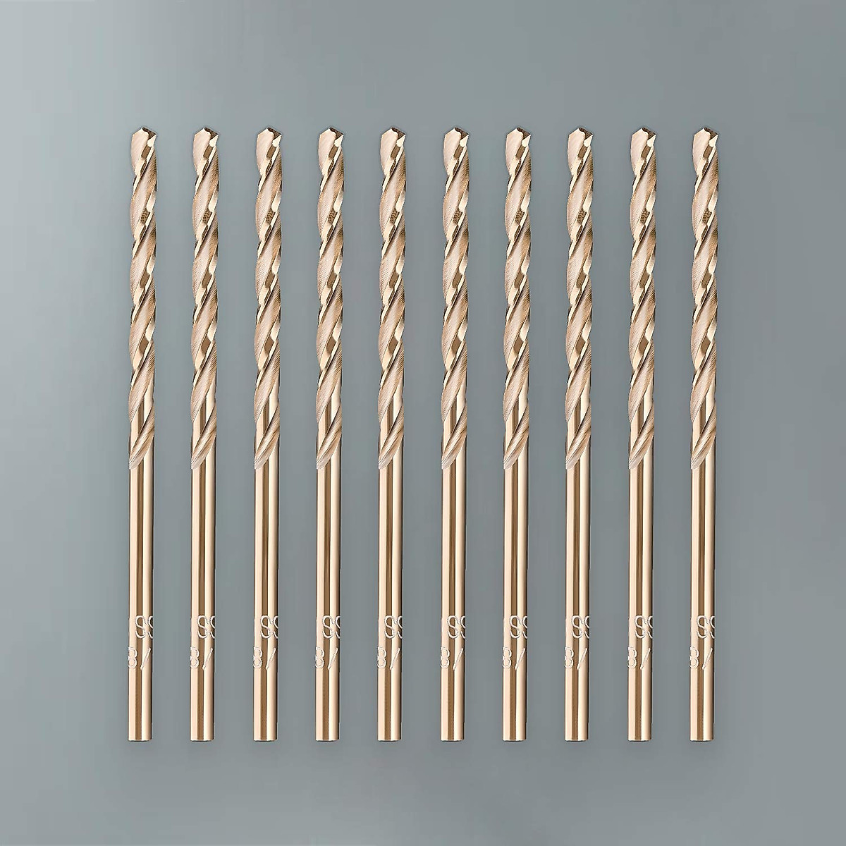 Lichamp 1/8" HSS Cobalt Drill Bits 10PCS with Three Flute for Hard Metal, Hardened Stainless Steel and Cast Iron