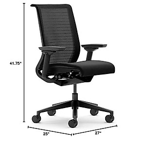 Steelcase Think Chair, Licorice 3D Knit Back with Licorice Fabric Seat