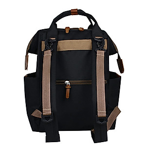 ADPOL Baby Bag Diaper Bag Backpack for Baby Care, Black on Black