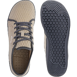 WHITIN Men's Water Shoes Quick Dry Aqua Minimalist Barefoot Sneakers Size 9.5-10 Minimus Beach Swimming River Hiking Trail Kayak Boating Brown Grey 43