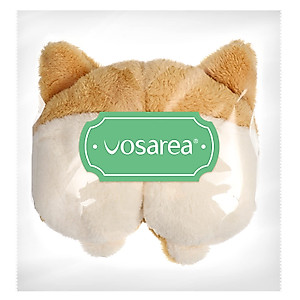 VOSAREA Tissue Box Cover Soft Adorable Corgi Butt Shaped Creative Storage Bag Hanging Pouch Tissue Box Wrapper Paper Organizer Dispenser for Car Home Bathroom Vanity Countertop Tabletop
