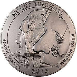 2013 P MOUNT RUSHMORE National Park SD 5oz Silver Coin Quarter SP69 NGC