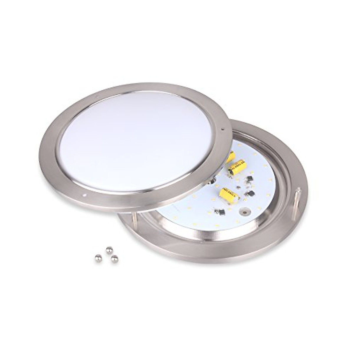 LIT-PaTH LED Flush Mount Ceiling Lighting Fixture, Dimmable, 10 Inch, 14W Replace 100W, 994 Lumen, Satin Nickel Finish, ETL Qualified, 5000K