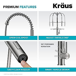 KRAUS Artec Pro (2nd Gen) Commercial Style Pull-Down Single Handle Kitchen Faucet with Pot Filler in Brushed Brass, KPF-1604BB