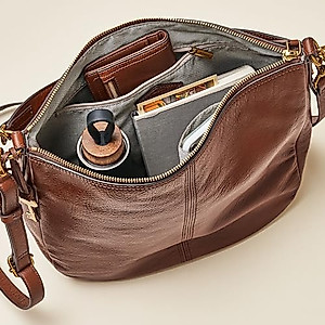 Fossil Women's Jolie Leather Hobo Purse Handbag, Brown (Model: ZB1434200)