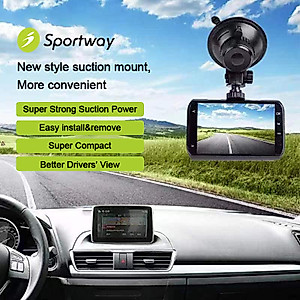 Sportway S501 Suction Cup Dash Cam Mount Holder (5th Gen) with Replaceable Joint for CHORTAU OldShark NIUTA Boogiio ORSKEY Abask and Most Other Car Dash Cameras