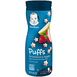 Gerber Graduates Puffs Strawberry Apple , 1.48 oz