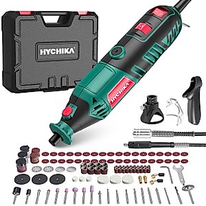 HYCHIKA 180W Rotary Tool, Variable Speed Rotary Tool Kit with Flex Shaft, 173pcs Accessories Kit & 8000-35000RPM Multi-Tool, Perfect for Cutting, Detail Sanding, Engraving, Wood Carving, and Polishing