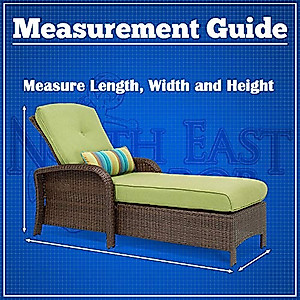 North East Harbor NEH Outdoor Patio Chaise Lounge Chair Furniture Cover - 86" L x 36" W x 32" H - Breathable Material, Sunray Protected, and Weather Resistant Storage Cover - Gray with Black Hem