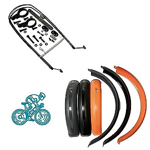 WRUIOY Fat Bike Fender Front and Rear Fender Set for Fat Tire Bike Wings Full Coverage Set（20Inch） (Black)