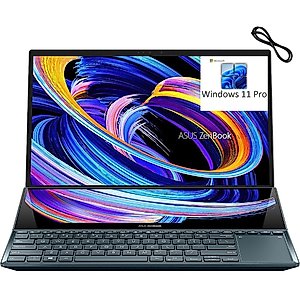 ASUS ZenBook Pro Duo 15 OLED 15.6" FHD Touchscreen Business Laptop, Intel Octa-Core i9-11900H, 32GB DDR4 RAM, 1TB PCIe SSD, GeForce RTX 3060, WiFi 6, Backlit KB, Windows 11 Pro, BROAG HDMI Cable