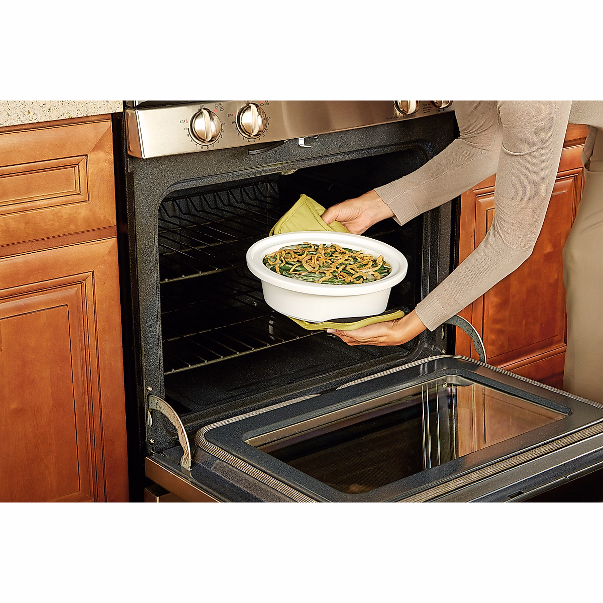 Crockpot 2.5-Quart Mini Casserole Crock Slow Cooker, White/Blue