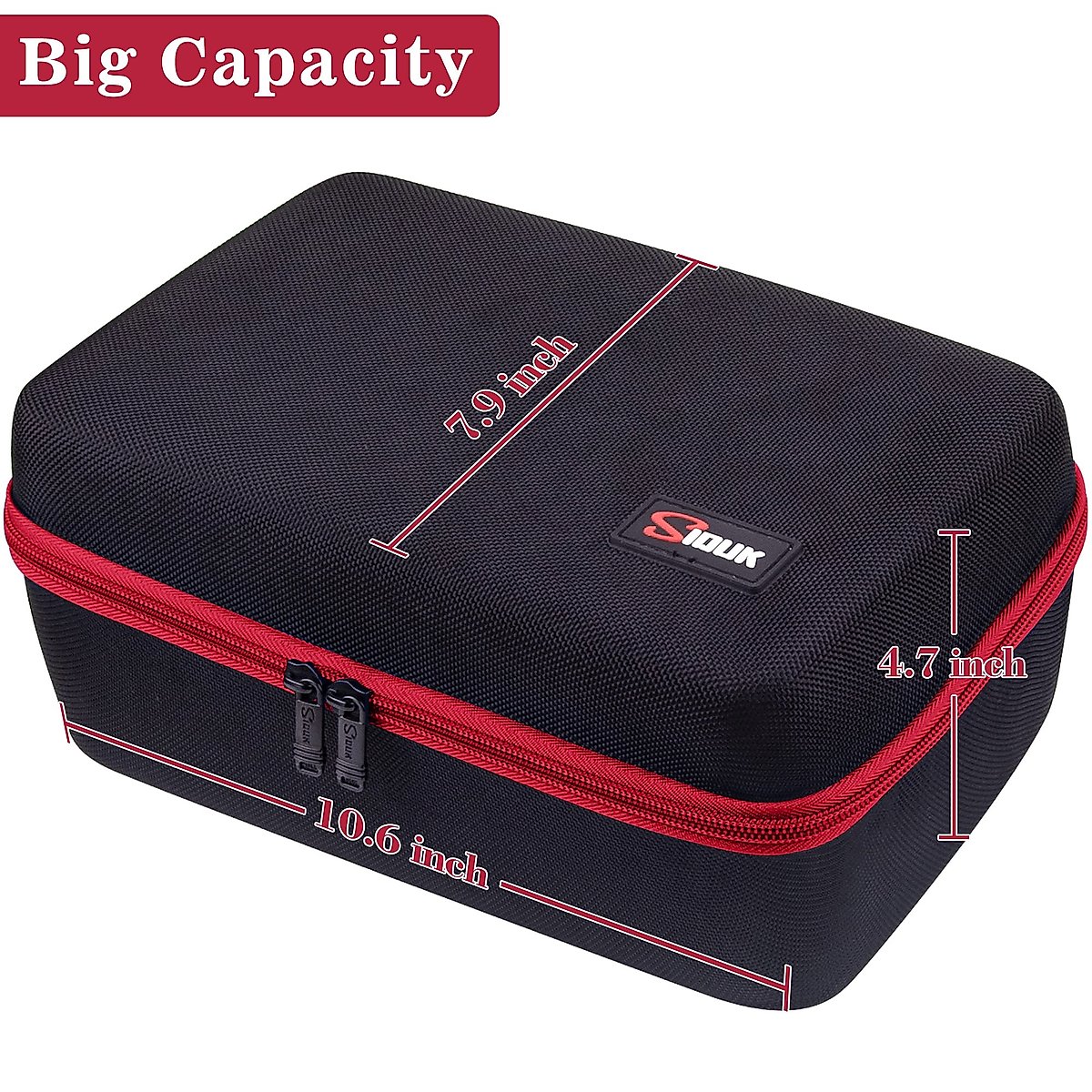 SIQUK Dice Storage Case Big Capacity DND Dice Case Dice Organizer Box With Handle and Double Removable Slotted Tray Dice Organizer Case for Dungeons & Dragons and Other RPG Table Game， Red