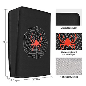 MASiKEN Universal Cover for PS5 Console, Dust Cover Place Upright, Soft Neat Lining Dust Protector for Playstation 5 Digital and Disc Version, Precision Cut Easy Access Cable Port (Red Spider)