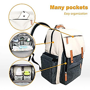 Hap Tim Diaper Bag Backpack for Mom, Large Capacity Baby Diaper Bags for Boys & Girls, Baby Registry Search(1004-WG)
