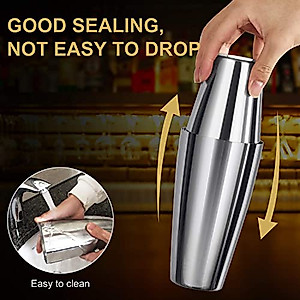 Perjoy Cocktail Shaker Set, 16 Piece Bartender Kit, Cocktail Shaker, Stainless Steel Bar Set Accessories, Coktail Set, Boston Shaker, Drink Mixer Shaker, Bartending Bar Tools with Muddler Spoon Jigger