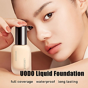 UODO Liquid Foundation - UODO Moisturizing Light Foundation/UODO Matte Long Lasting Foundation, UODO Foundation, Invisible Foundation Makeup Uodo, Uodo Maquillaje (Matte W03 Natural)