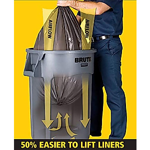 Rubbermaid Commercial Round Brute Container, Plastic, 32 gal, Yellow