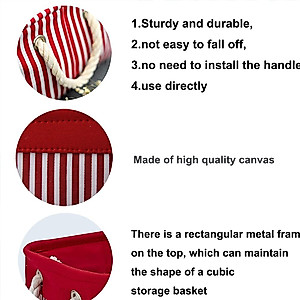 2 Pack Closet Canvas Fabric Storage Basket Storage Bins Organizing Baskets for Shelves, Closets, Laundry, Nursery, Decorative Baskets for Gifts Empty