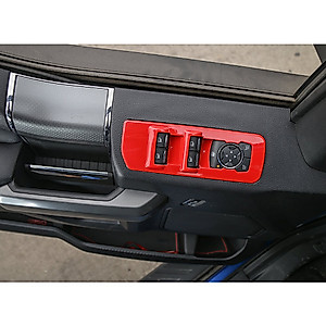 Voodonala Red Window Lift Panel Switch Covers for 2015 2016 2017 2018 2019 2020 Ford F150(4pcs/Set)