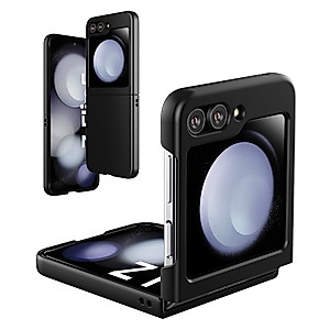 Foluu Slim Fit Case for Samsung Galaxy Z Flip 5 Case, Ultra Thin Matte PC with Non-Slip Grip Full Protection Protective Cover for Samsung Galaxy Z Flip5 5G 2023 (Black)