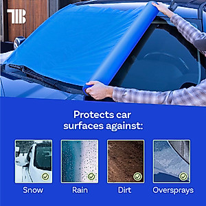 Crash/Collision Wrap, 36 inch x 100 feet, Blue Collision Wrap for Damaged Vehicles & Car Windows, Self Adhesive Broken Window Cover for Cars, Clean Removal Automotive Wreck Film, Made in America