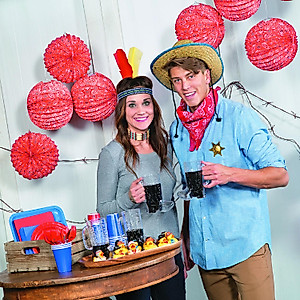 Fun Express Cowboy Boot Mugs - Bulk set of 12 Mugs, each holds 17 oz - Western Rodeo Party Supplies and Nashville Decorations